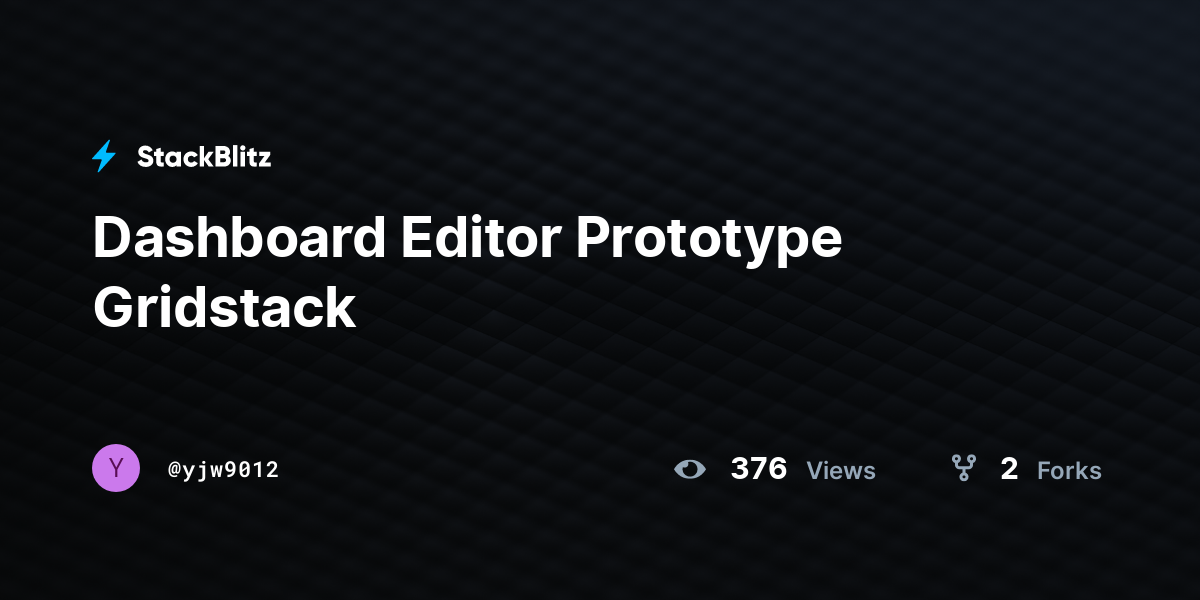 Dashboard Editor Prototype Gridstack - StackBlitz