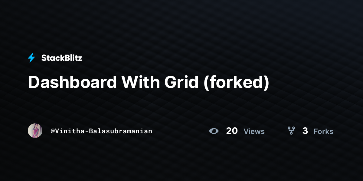 Dashboard With Grid (forked) - StackBlitz