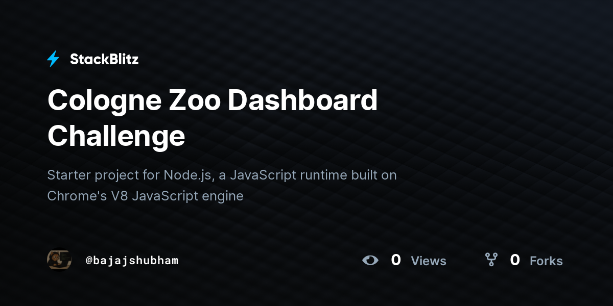Cologne Zoo Dashboard Challenge - StackBlitz