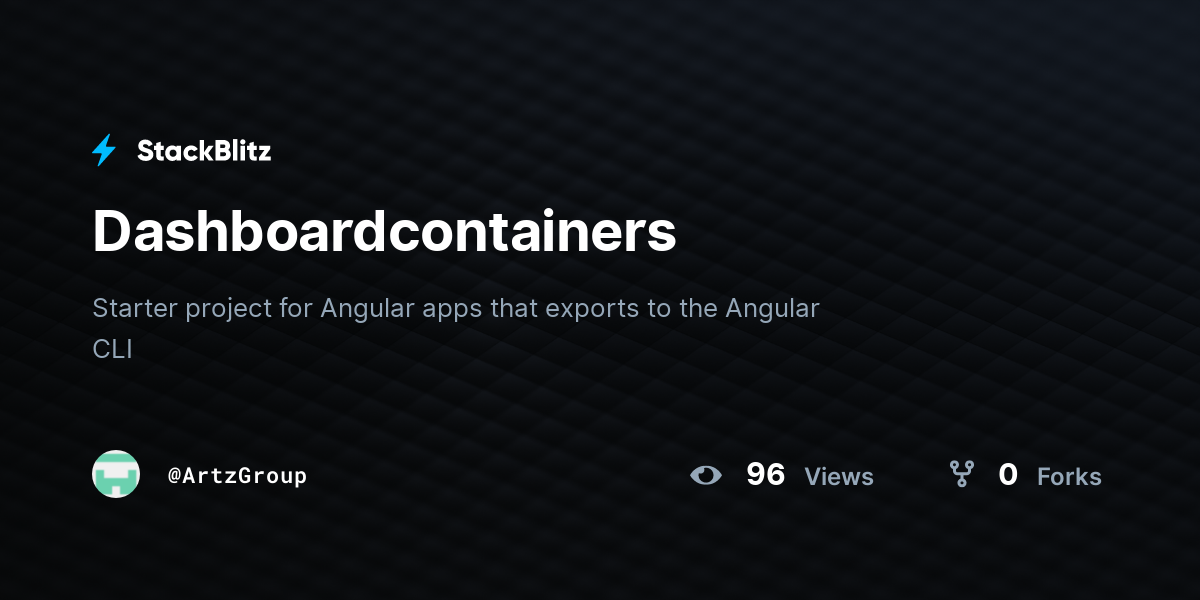Dashboardcontainers - StackBlitz