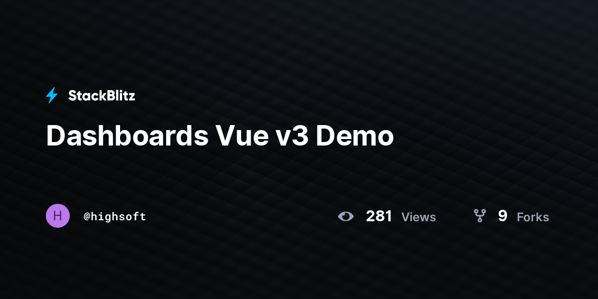 Dashboards Vue v3 Demo - StackBlitz