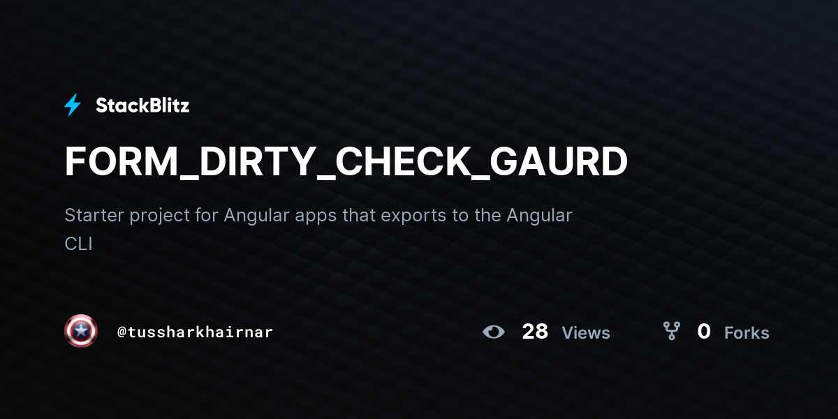 FORM_DIRTY_CHECK_GAURD - StackBlitz