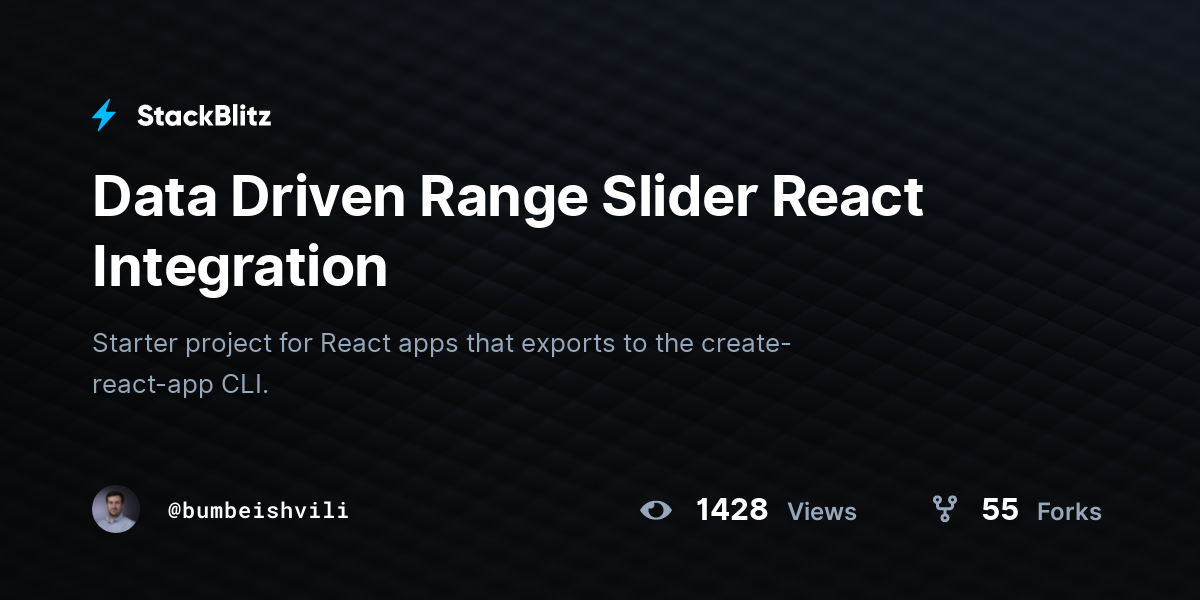 Data Driven Range Slider React Integration - StackBlitz