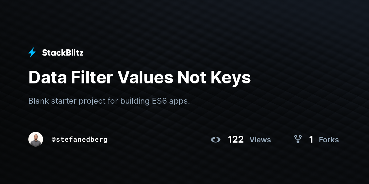 Data Filter Values Not Keys - StackBlitz