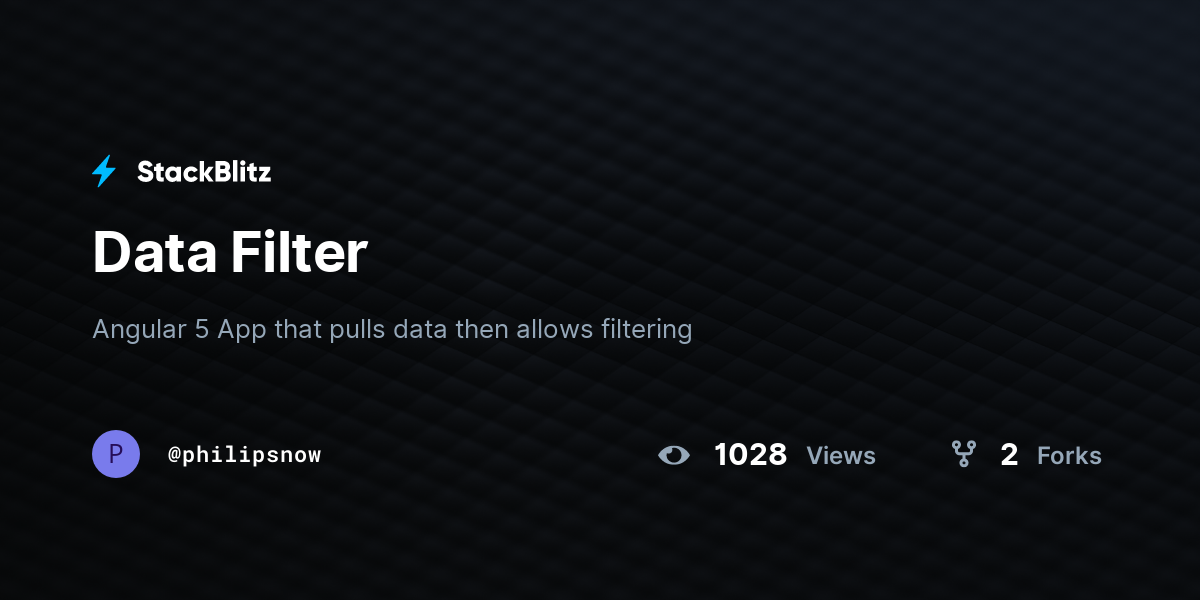 Data Filter - StackBlitz