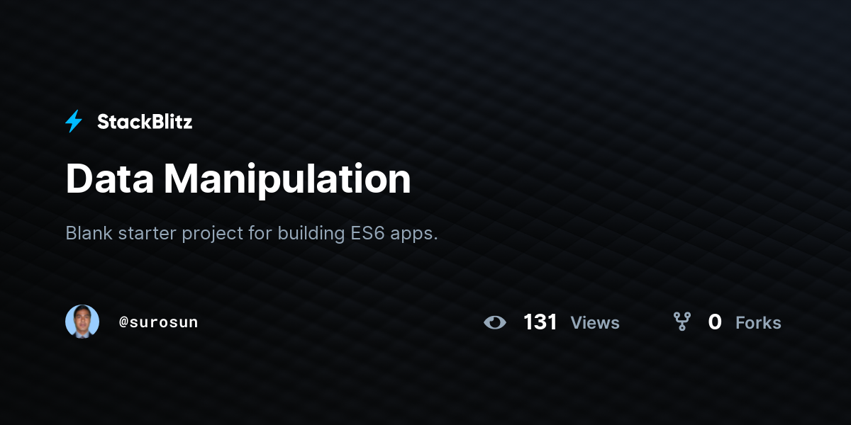 Data Manipulation - StackBlitz