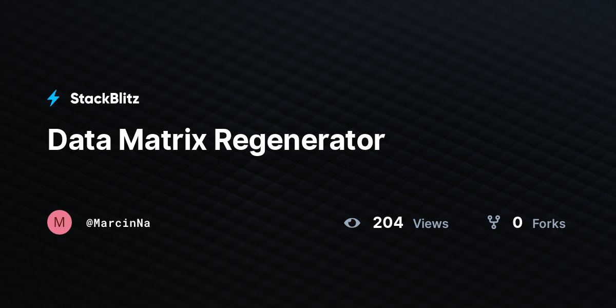 Data Matrix Regenerator - StackBlitz