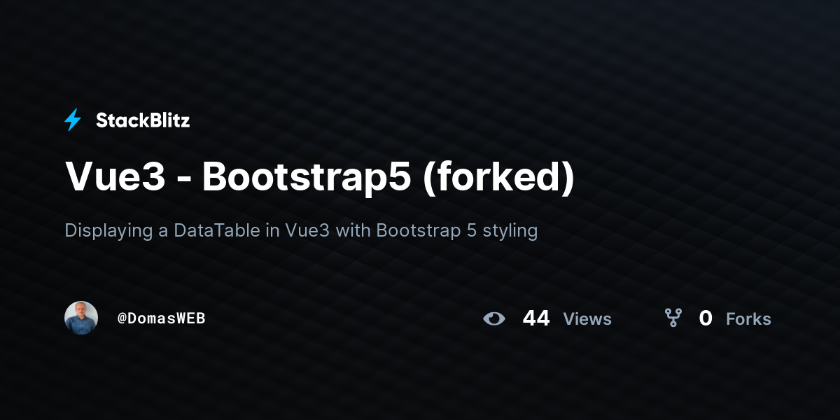 Vue3 - Bootstrap5 (forked) - StackBlitz