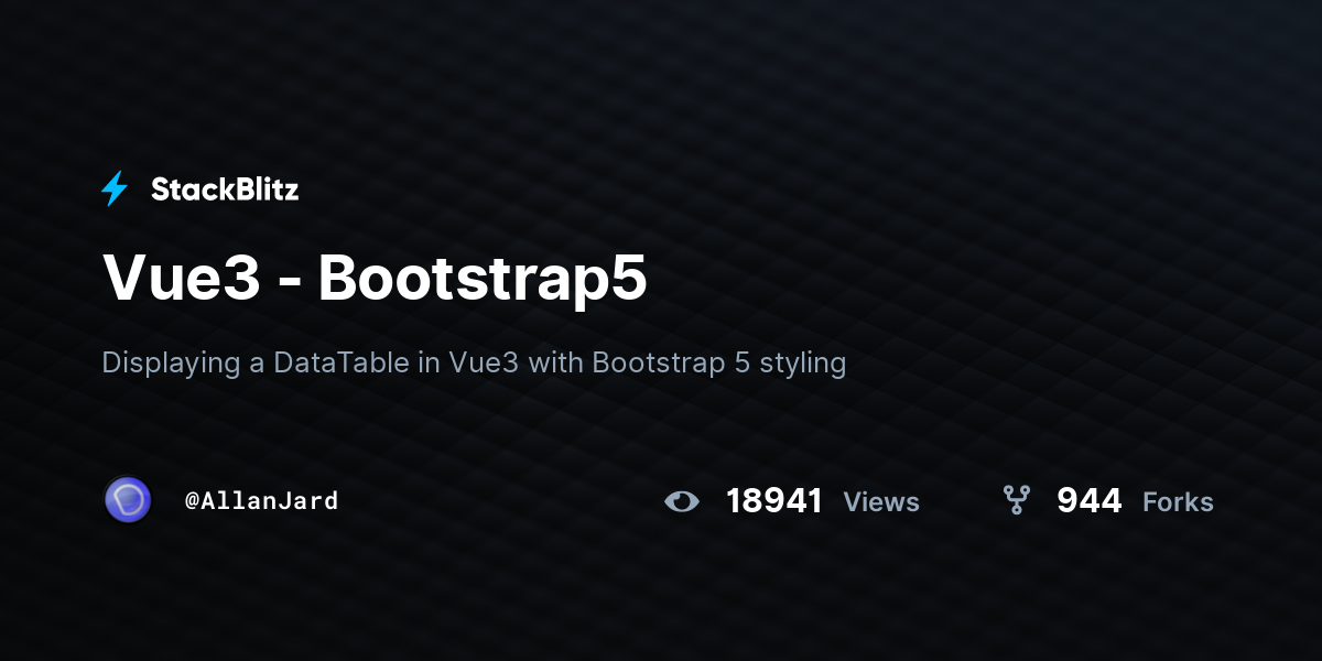 Vue3 - Bootstrap5 - StackBlitz