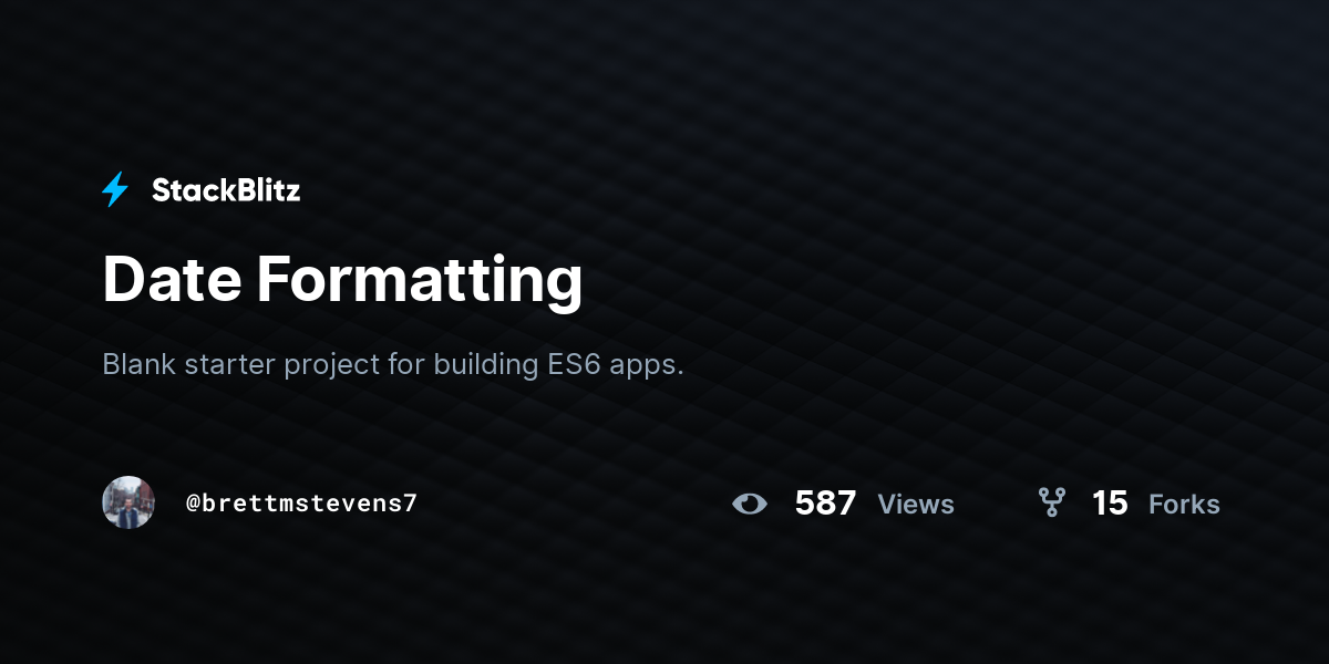 Date Formatting - StackBlitz