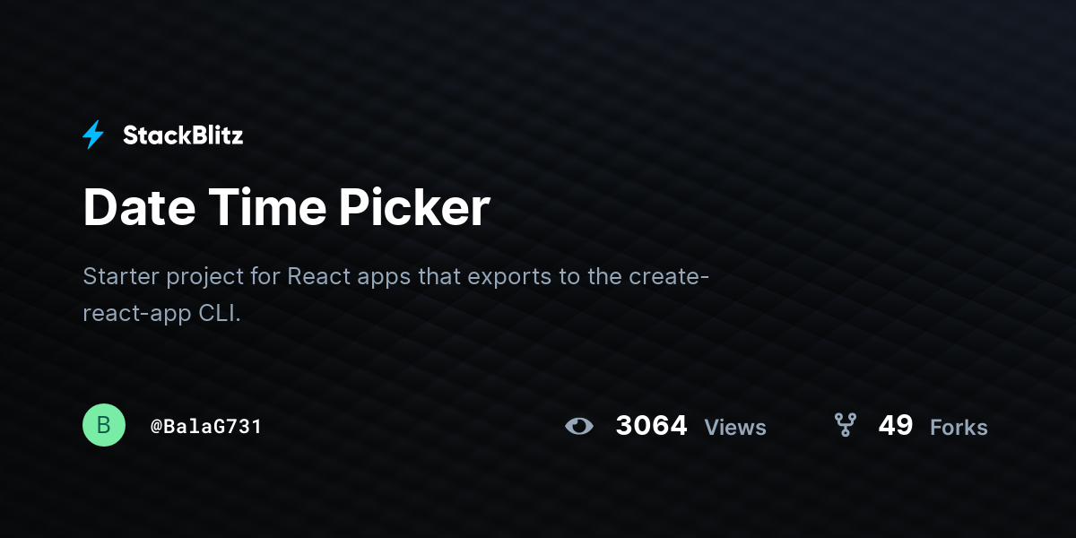 Date Time Picker - StackBlitz