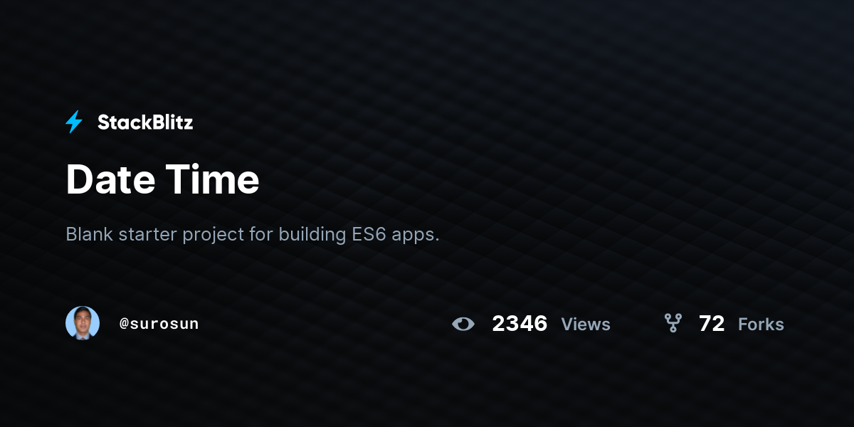 Date Time - StackBlitz