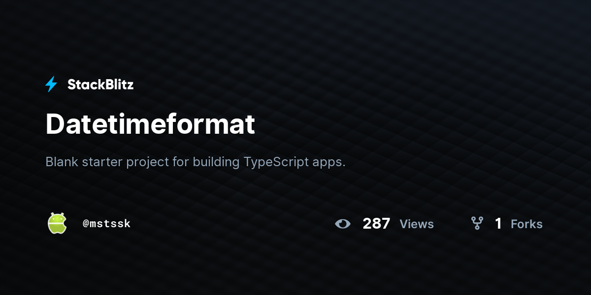 Datetimeformat - StackBlitz