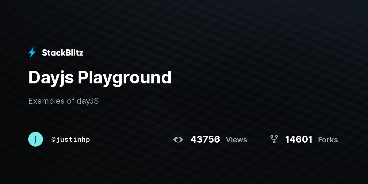 Dayjs Playground - StackBlitz