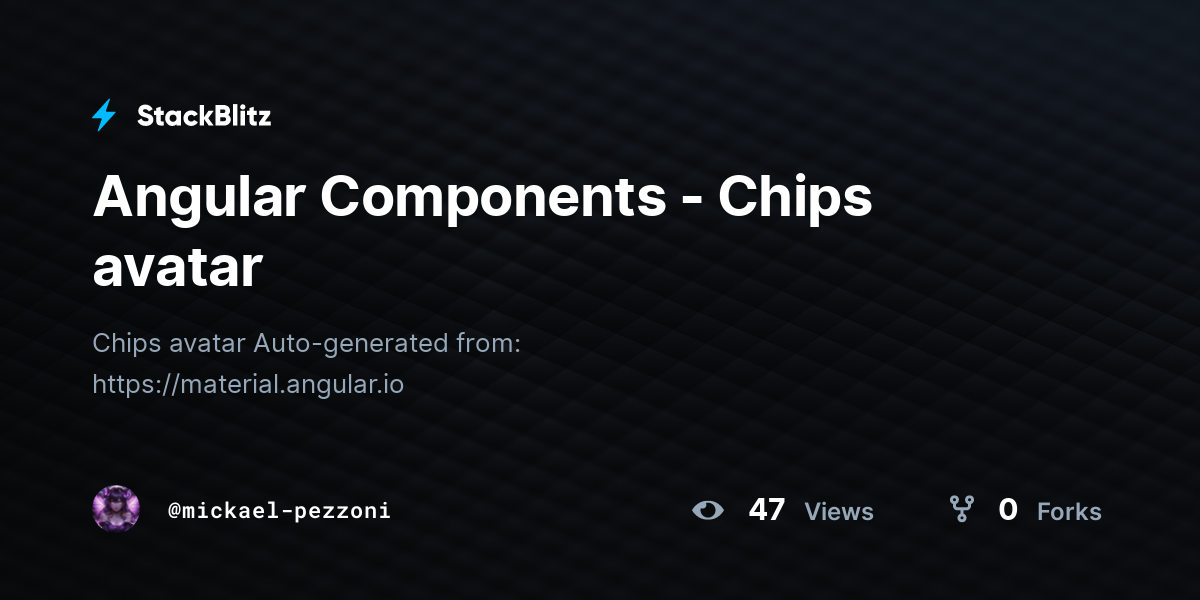 Angular Components - Chips avatar - StackBlitz