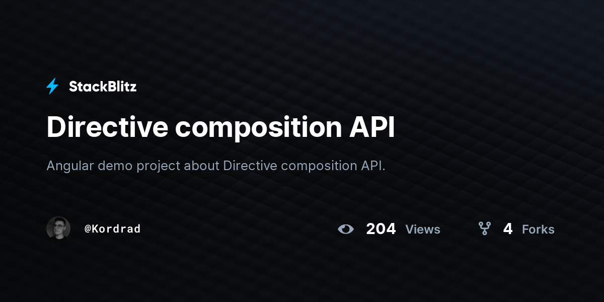 Directive composition API - StackBlitz