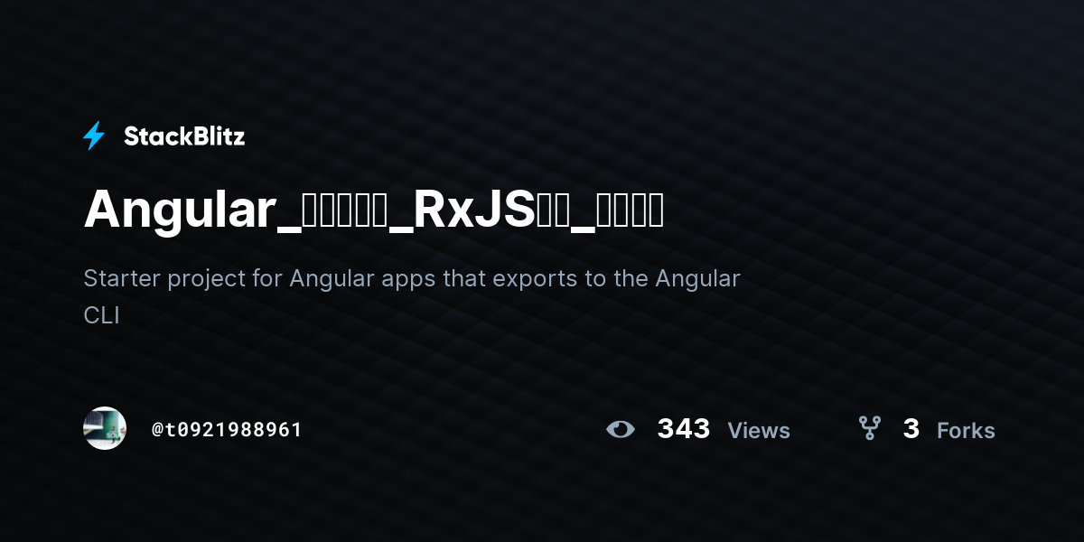 Angular_分圈計時器_RxJS練習_參考答案 - StackBlitz Angular_分圈計時器_RxJS練習_參考答案 - StackBlitz