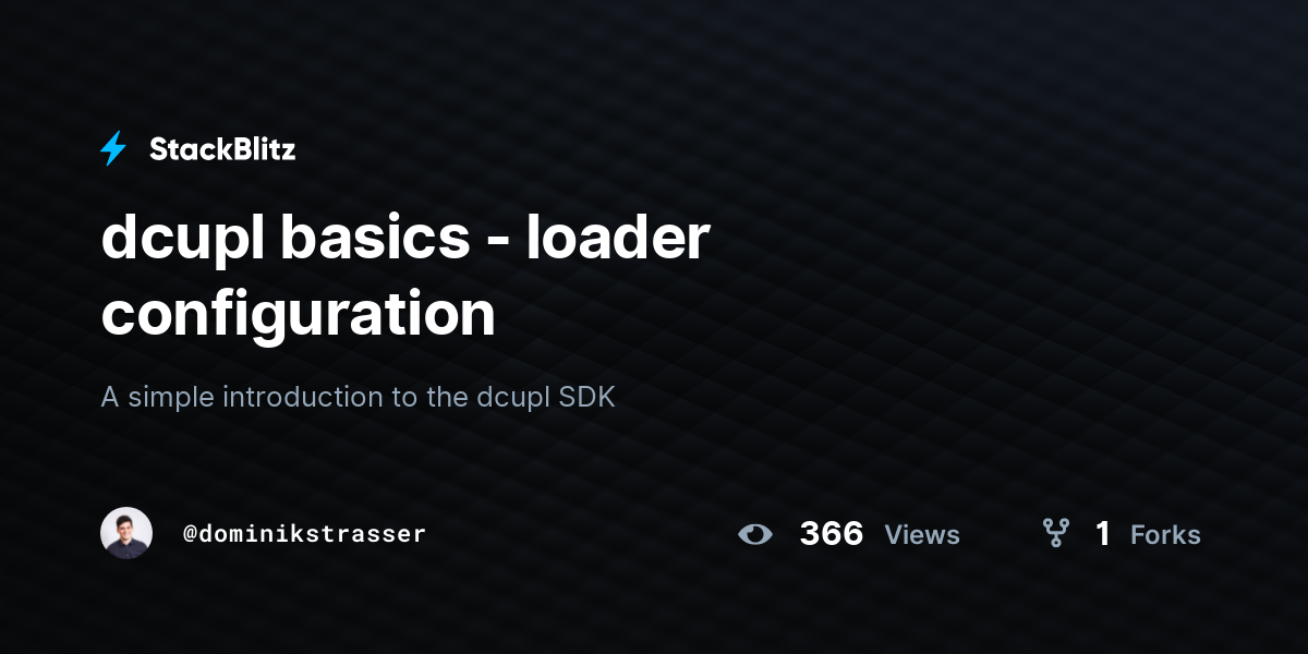 dcupl basics - loader configuration - StackBlitz