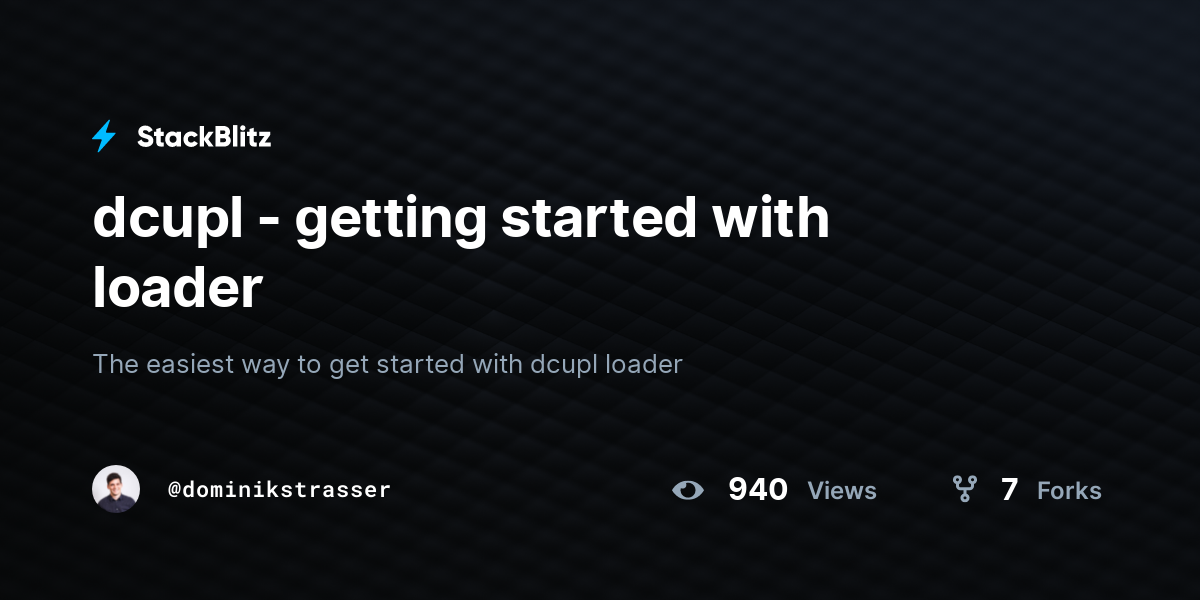 dcupl - getting started with loader - StackBlitz