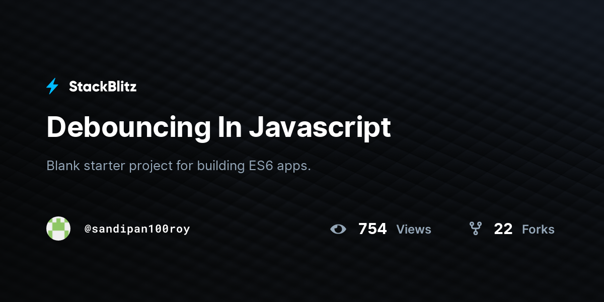 Debouncing In Javascript - StackBlitz