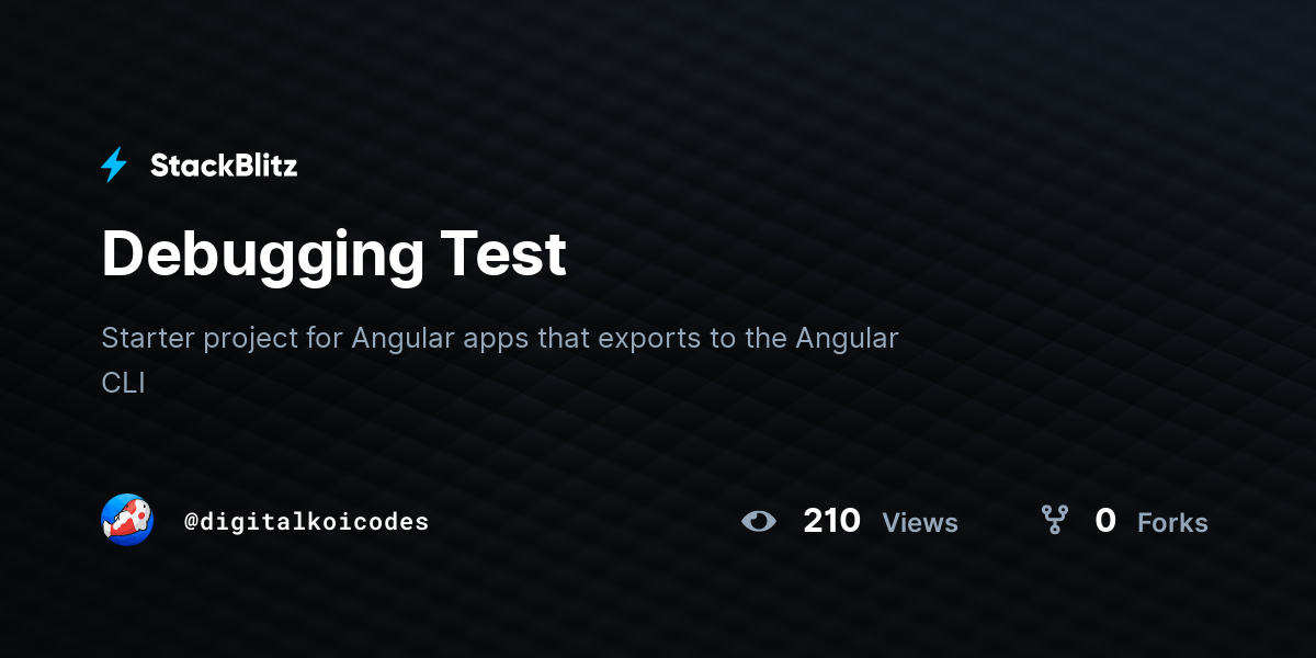 Debugging Test - StackBlitz