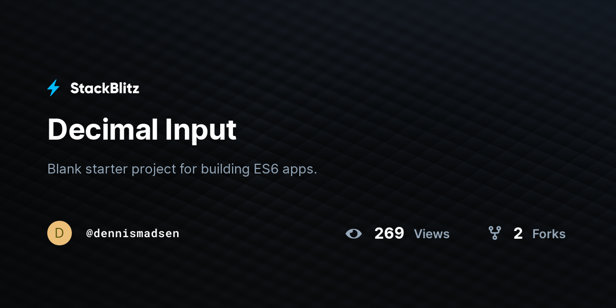 Decimal Input - StackBlitz