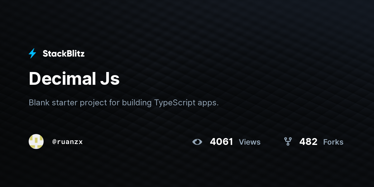 Decimal Js - StackBlitz