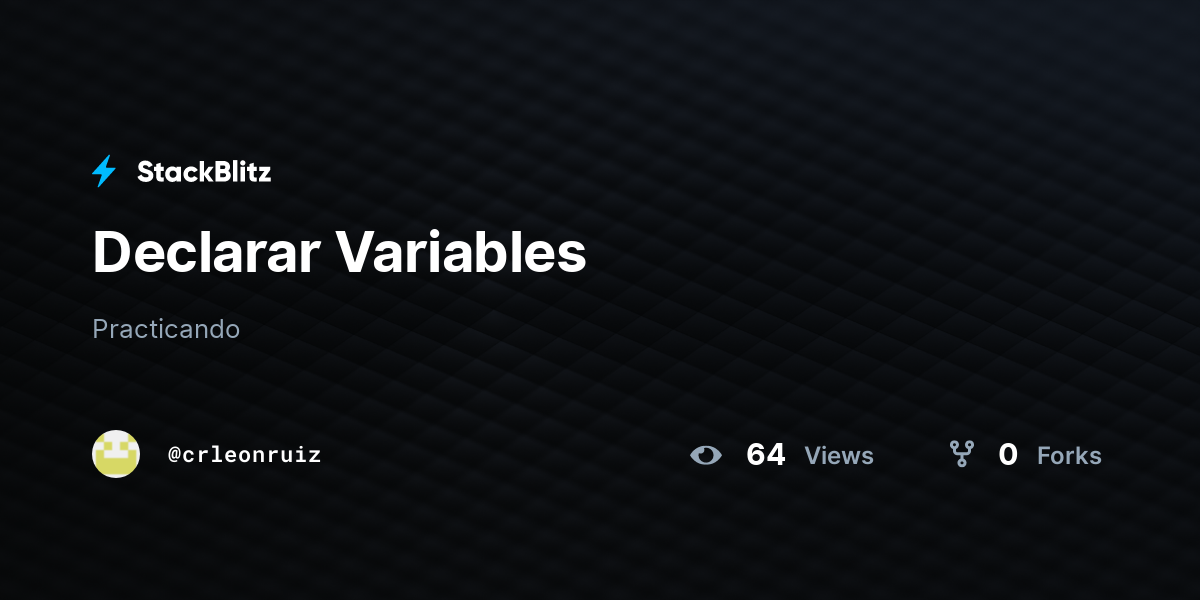 Declarar Variables - StackBlitz