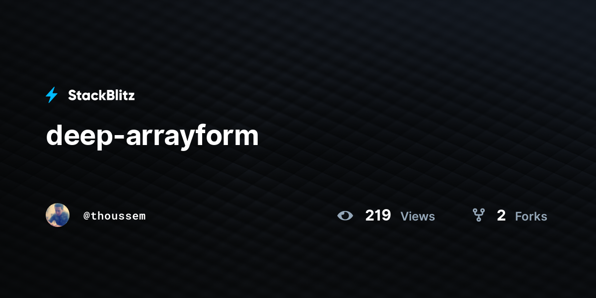 deep-arrayform - StackBlitz deep-arrayform - StackBlitz