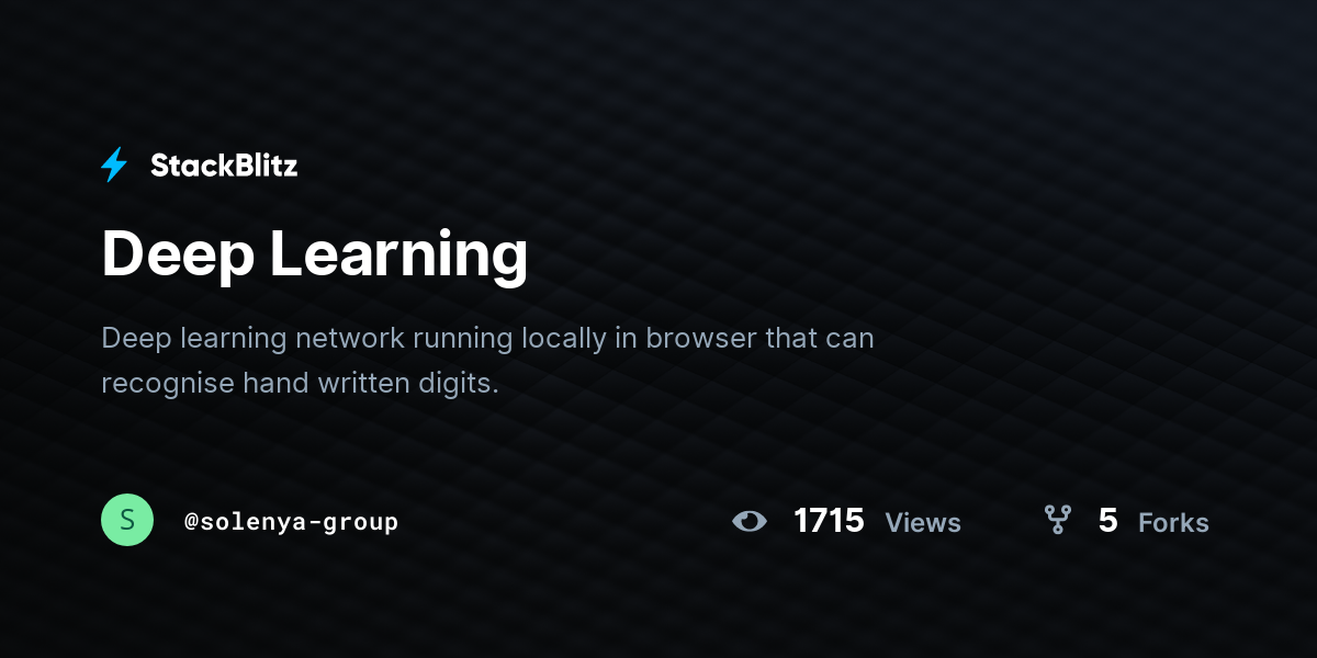 Deep Learning - StackBlitz