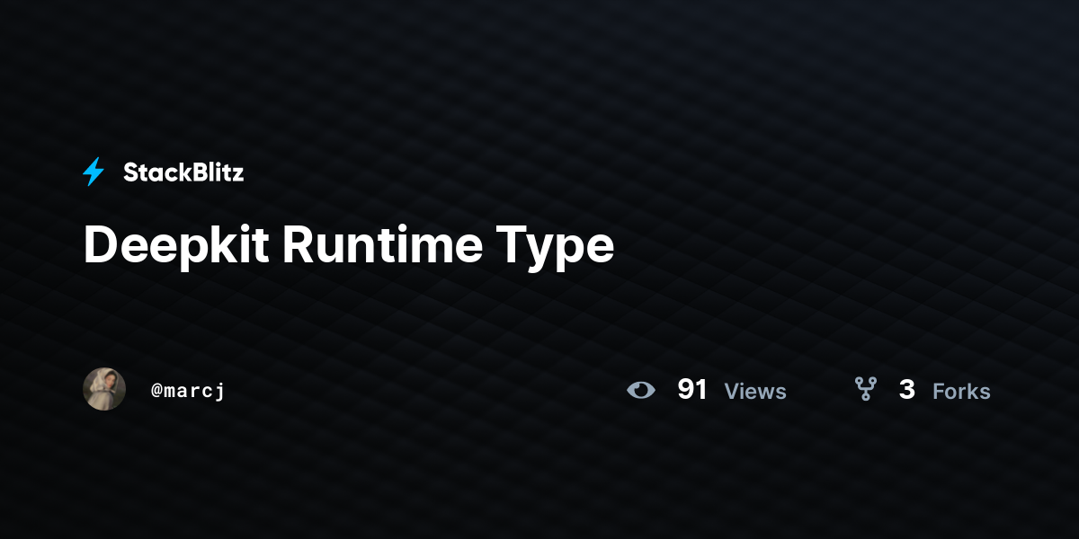 Deepkit Runtime Type - StackBlitz Deepkit Runtime Type - StackBlitz