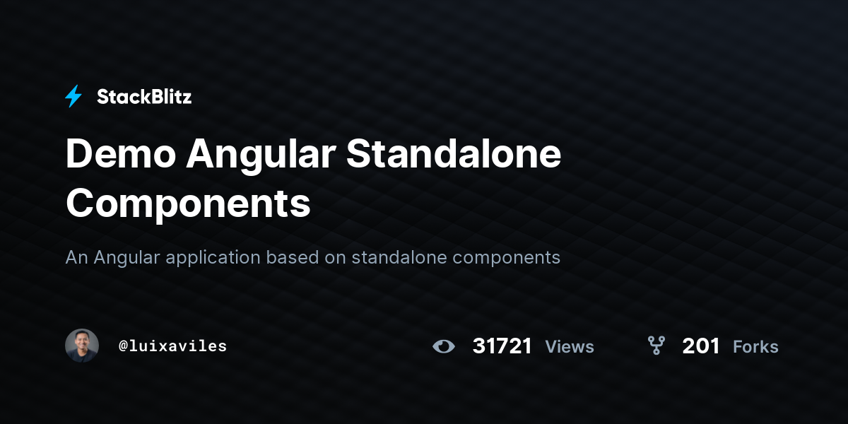 Demo Angular Standalone Components - StackBlitz