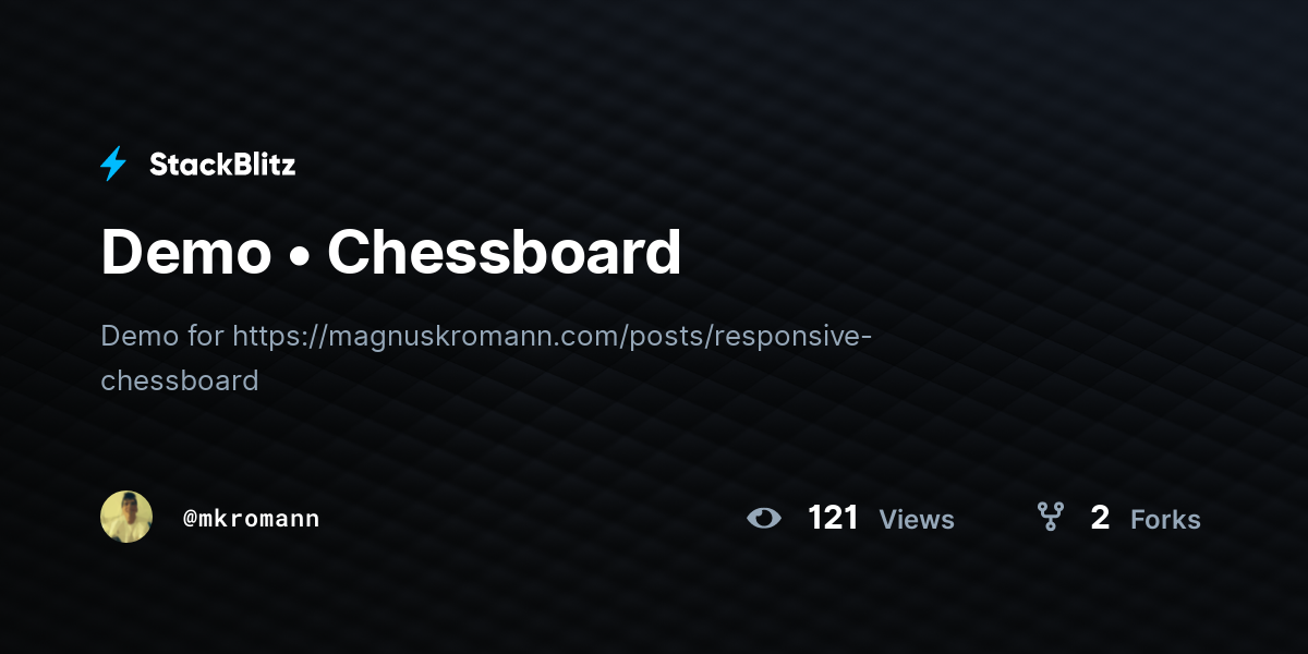 Demo • Chessboard - StackBlitz