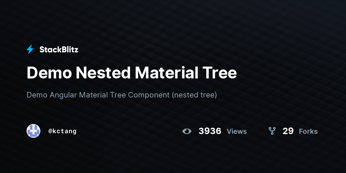 Demo Nested Material Tree - StackBlitz