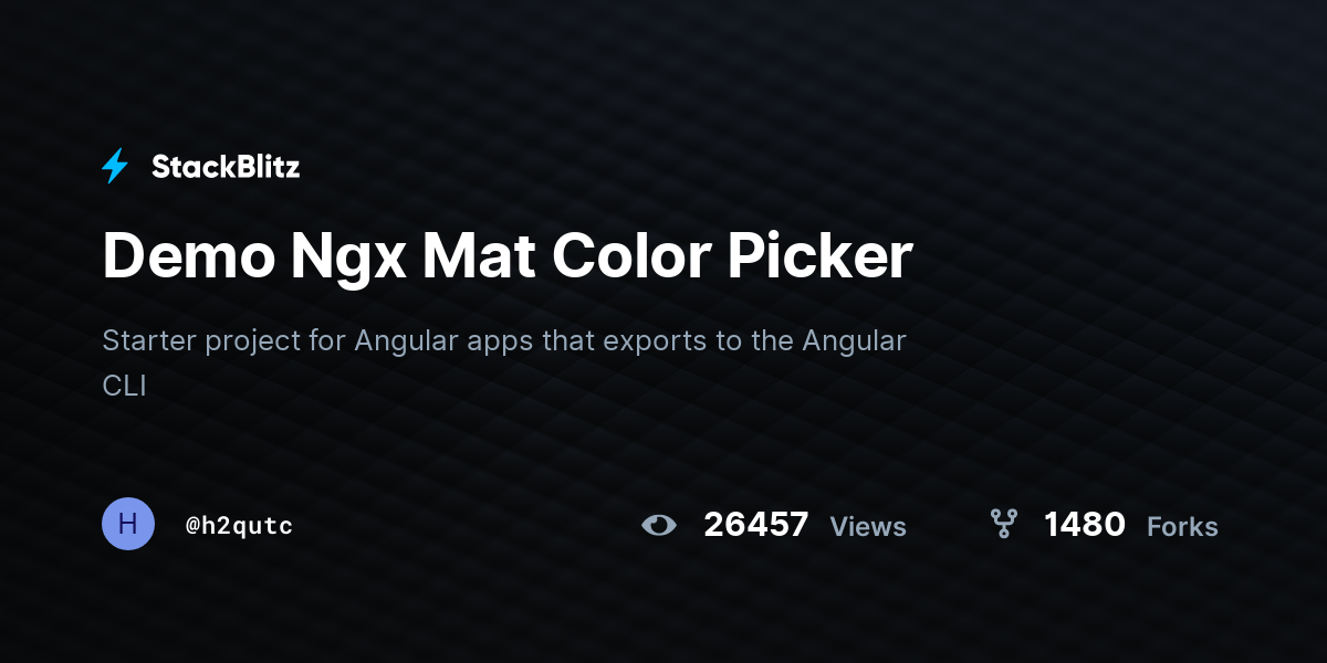 Demo Ngx Mat Color Picker - StackBlitz