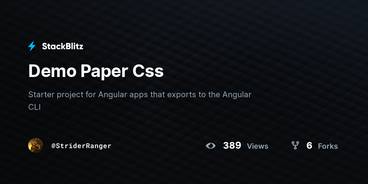Demo Paper Css - StackBlitz