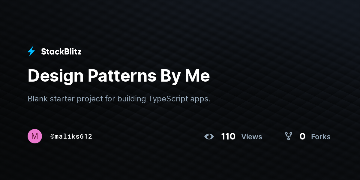 Design Patterns By Me - StackBlitz Design Patterns By Me - StackBlitz