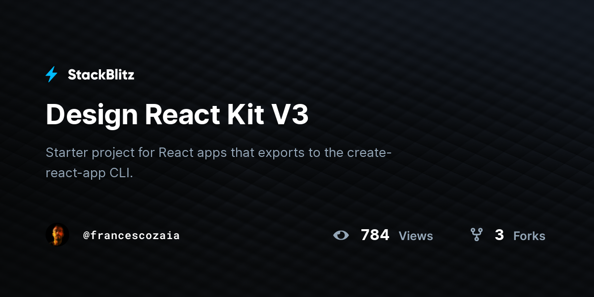 Design React Kit V3 - StackBlitz
