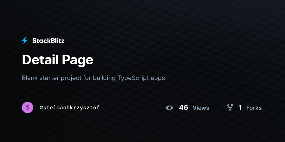 Detail Page - StackBlitz