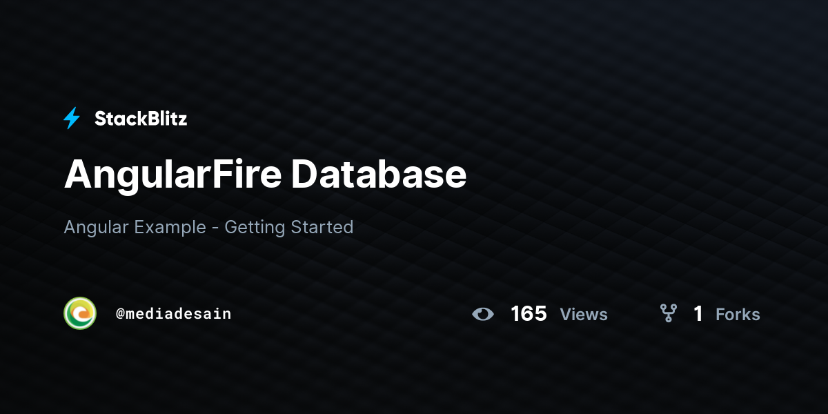 AngularFire Database - StackBlitz