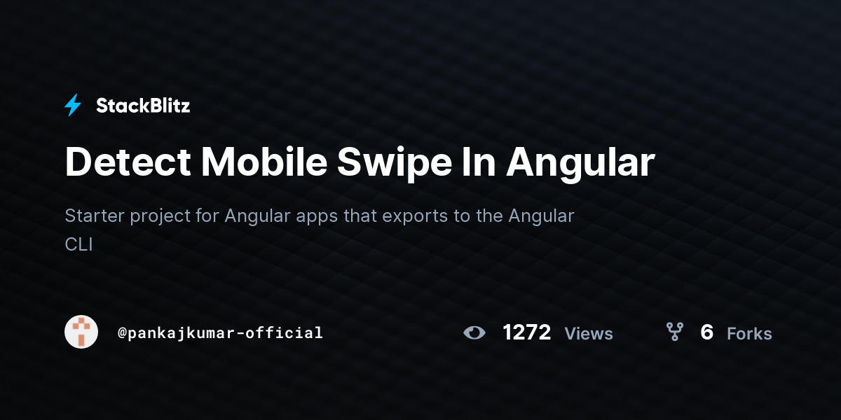 Detect Mobile Swipe In Angular - StackBlitz