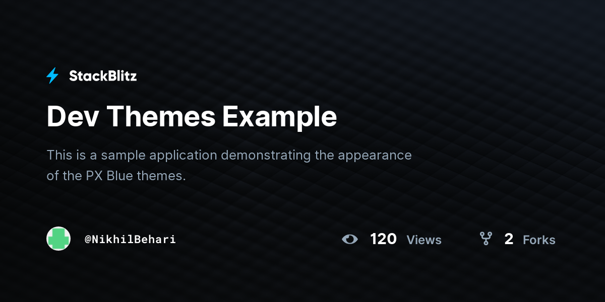 Dev Themes Example - StackBlitz
