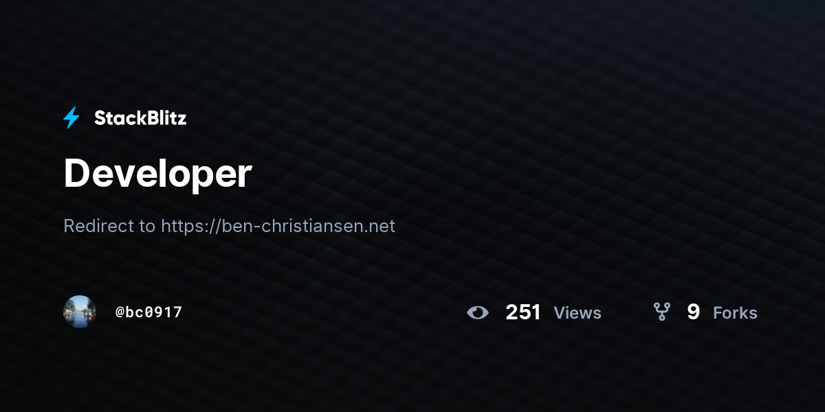 Developer Stackblitz