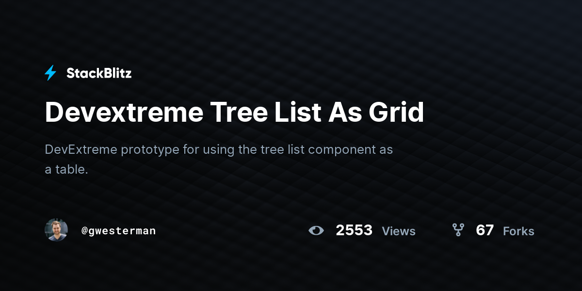 Devextreme Tree List As Grid - StackBlitz