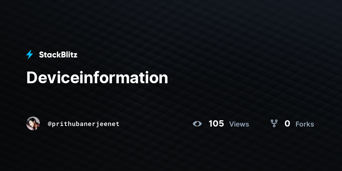 Deviceinformation - StackBlitz