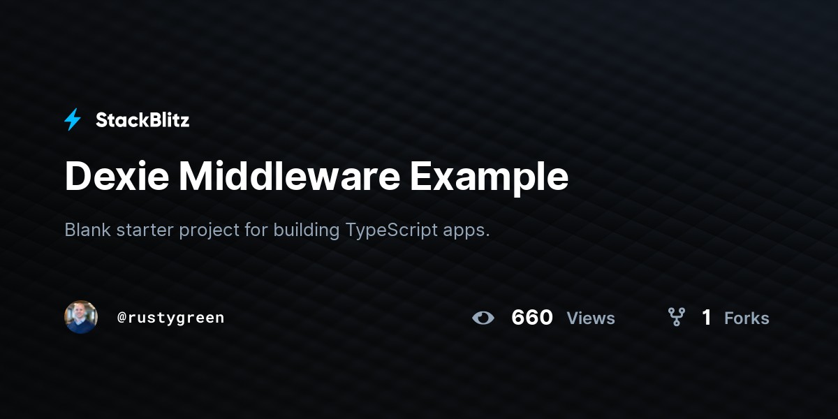 Dexie Middleware Example - StackBlitz