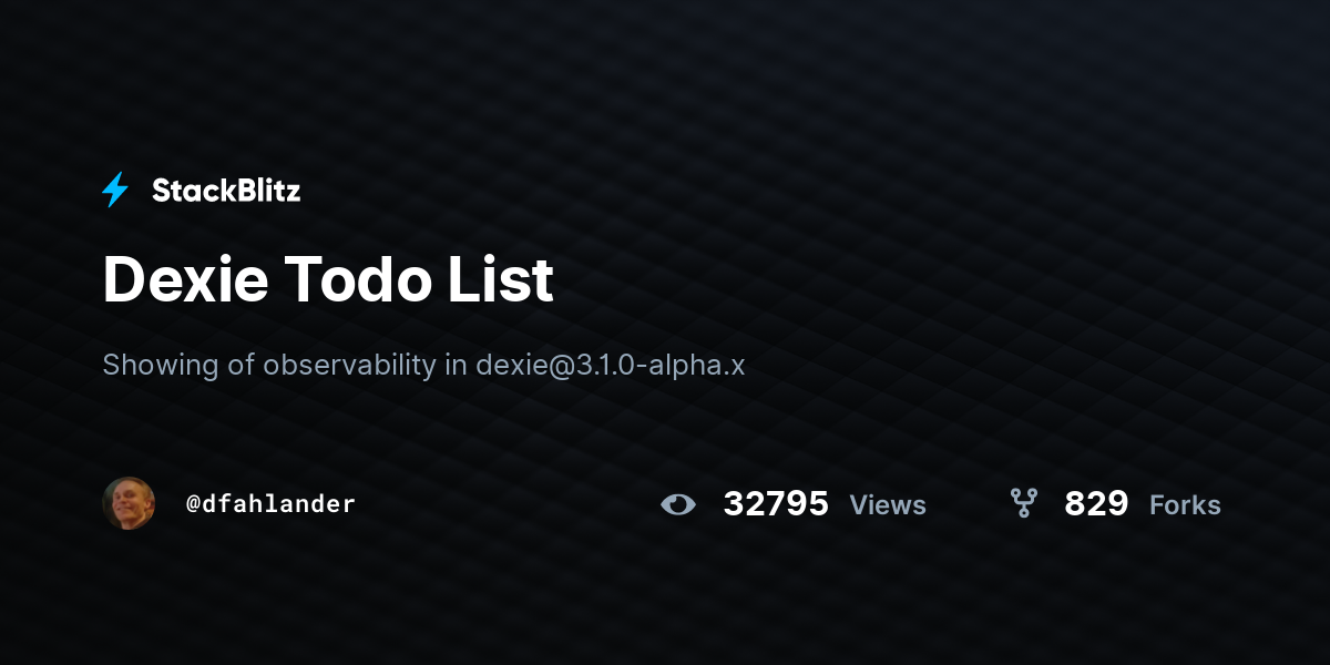 Dexie Todo List - StackBlitz