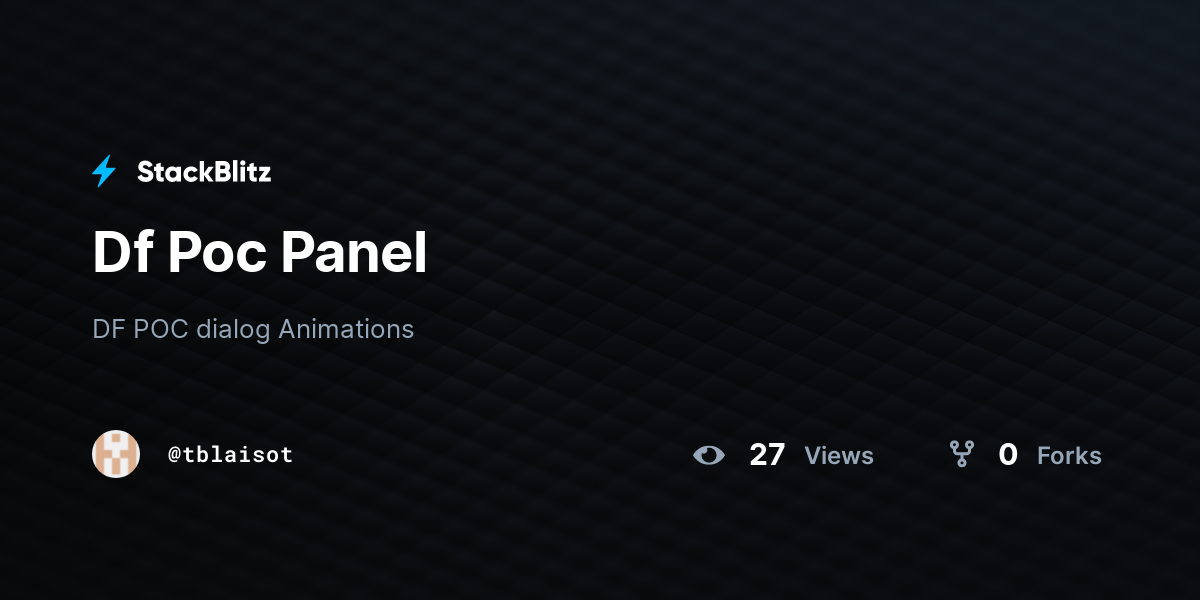 Df Poc Panel - StackBlitz Df Poc Panel - StackBlitz