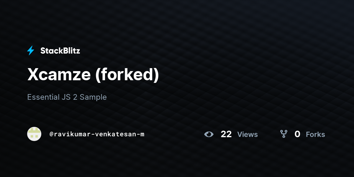 Xcamze (forked) - StackBlitz