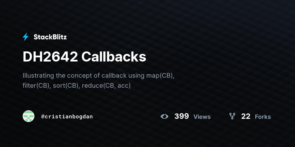 DH2642 Callbacks - StackBlitz